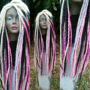 myhairandstuff | Accessories | Long Blonde Ombre Black Pink Loc ...